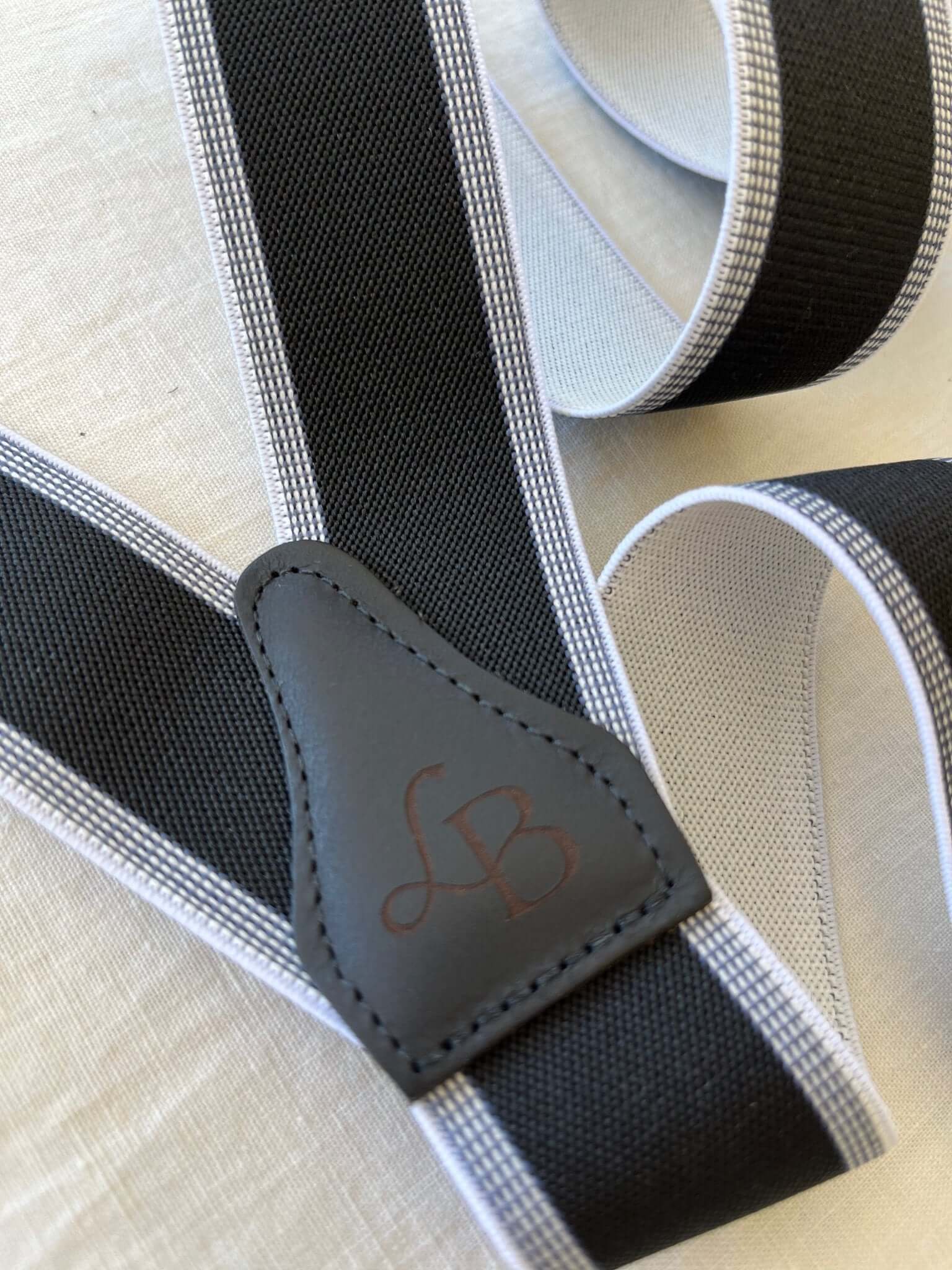 Black suspenders with white trim – Modern style | Made in France – Le ...
